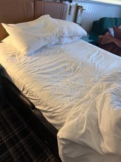 Mattress very old, worn, sagging, thin and very uncomfortable.