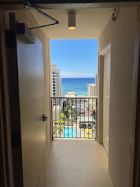 Looking down the hall and towards the ocean.