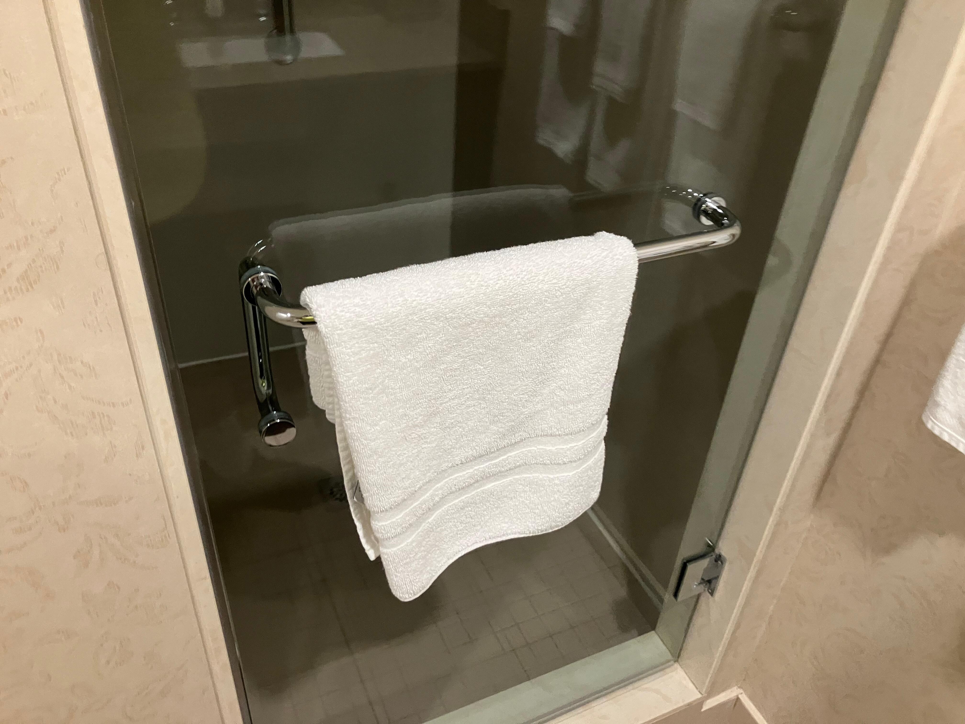 Towels provided for showering