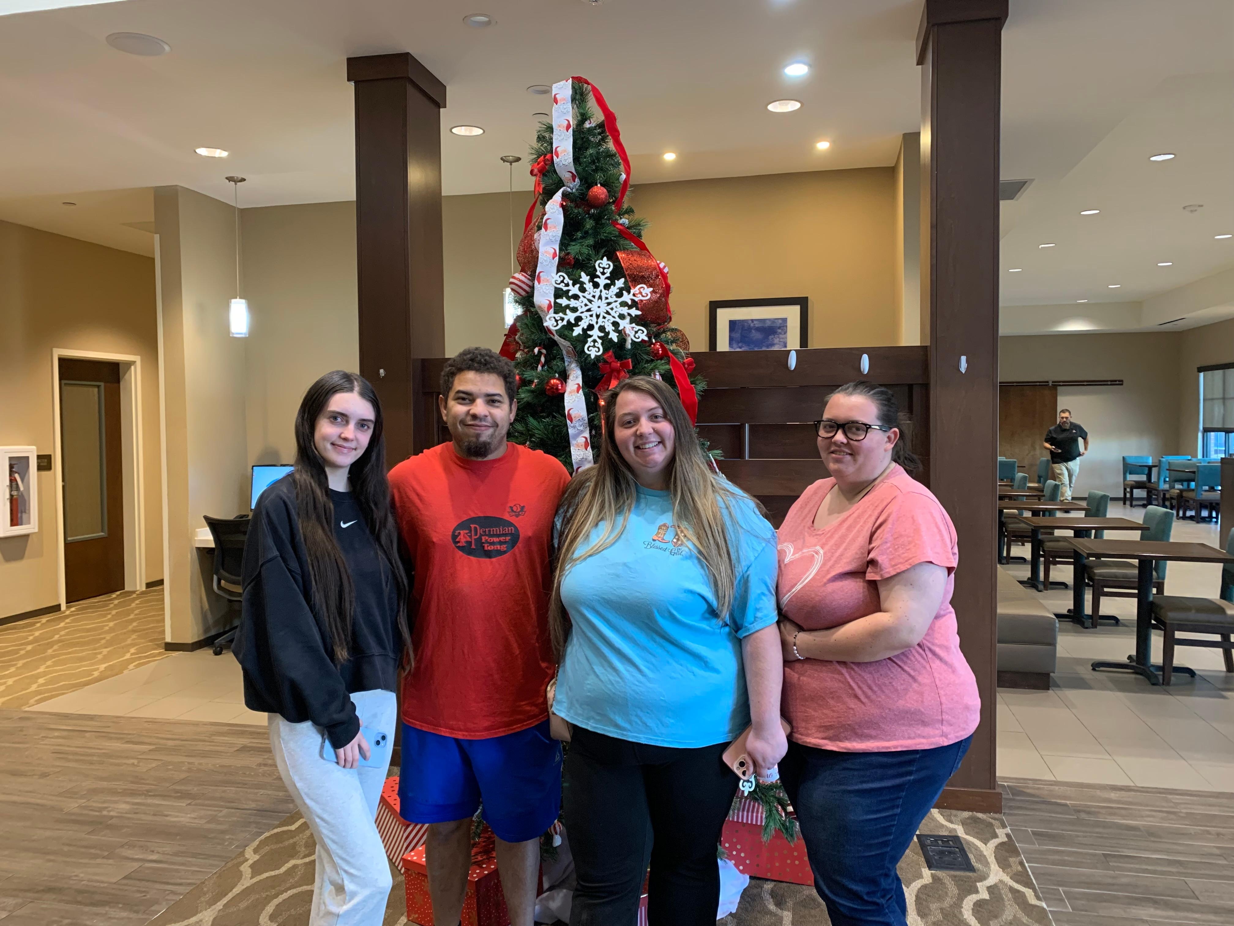 Family photo in the lobby