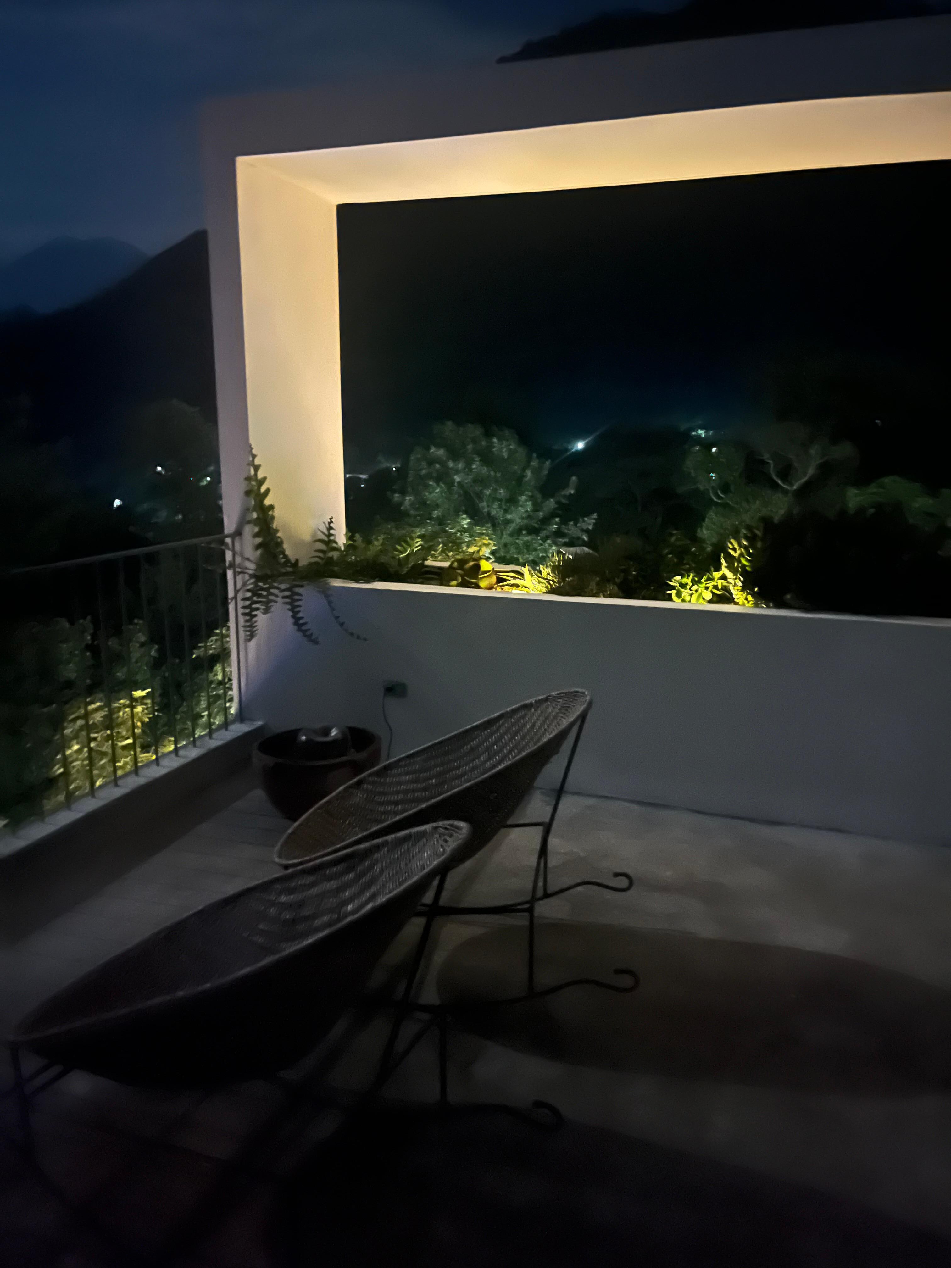 At night