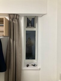 Our "window" in the room. I wasn't too bothered but my partner felt a bit claustrophobic with such a small window