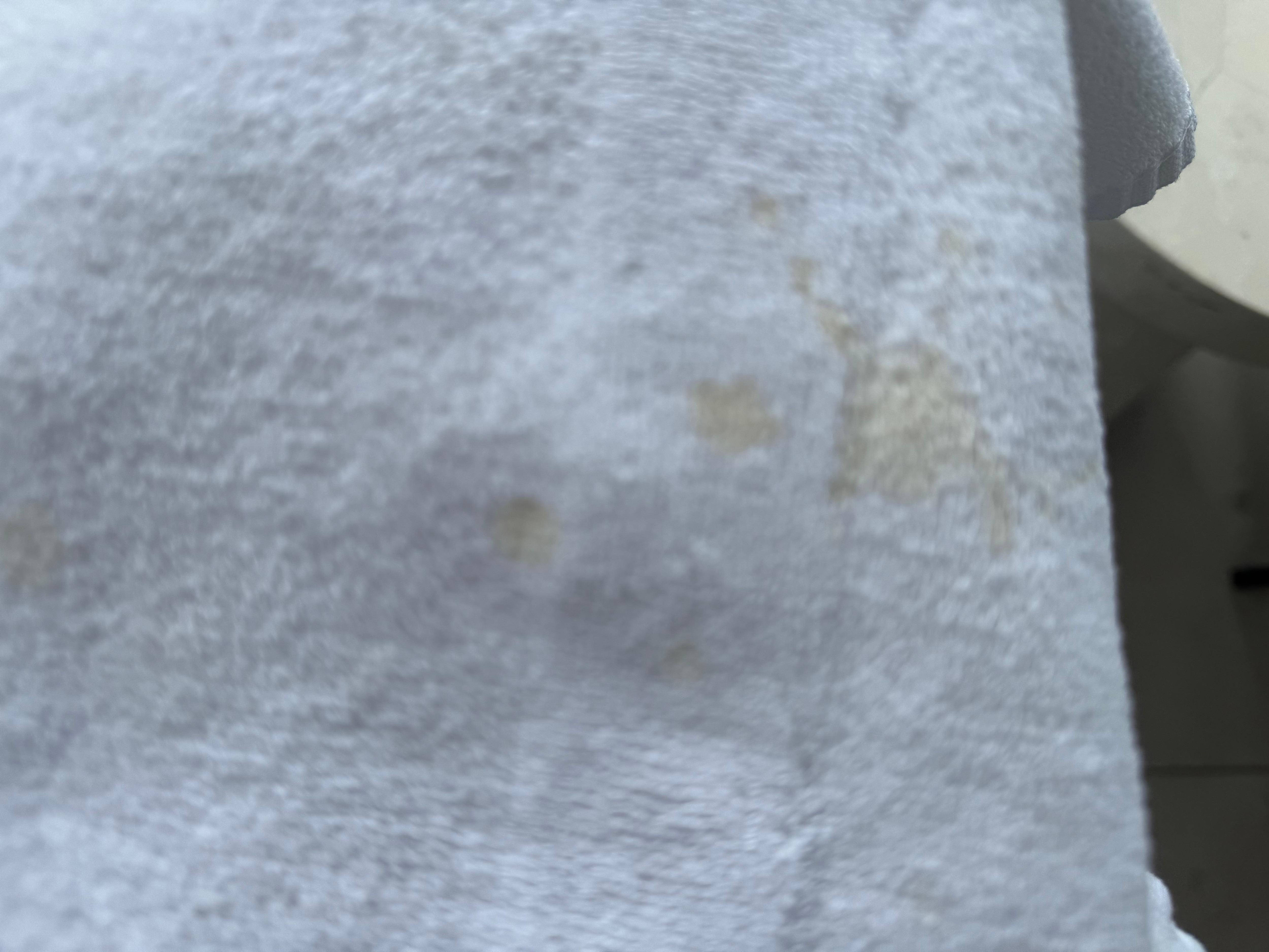 Towels with stains 