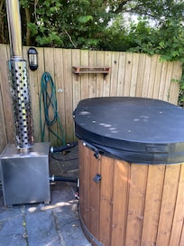 Log burner hot tub