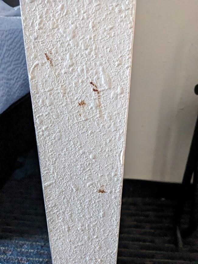 "Mysterious" spots on bedroom wall.
