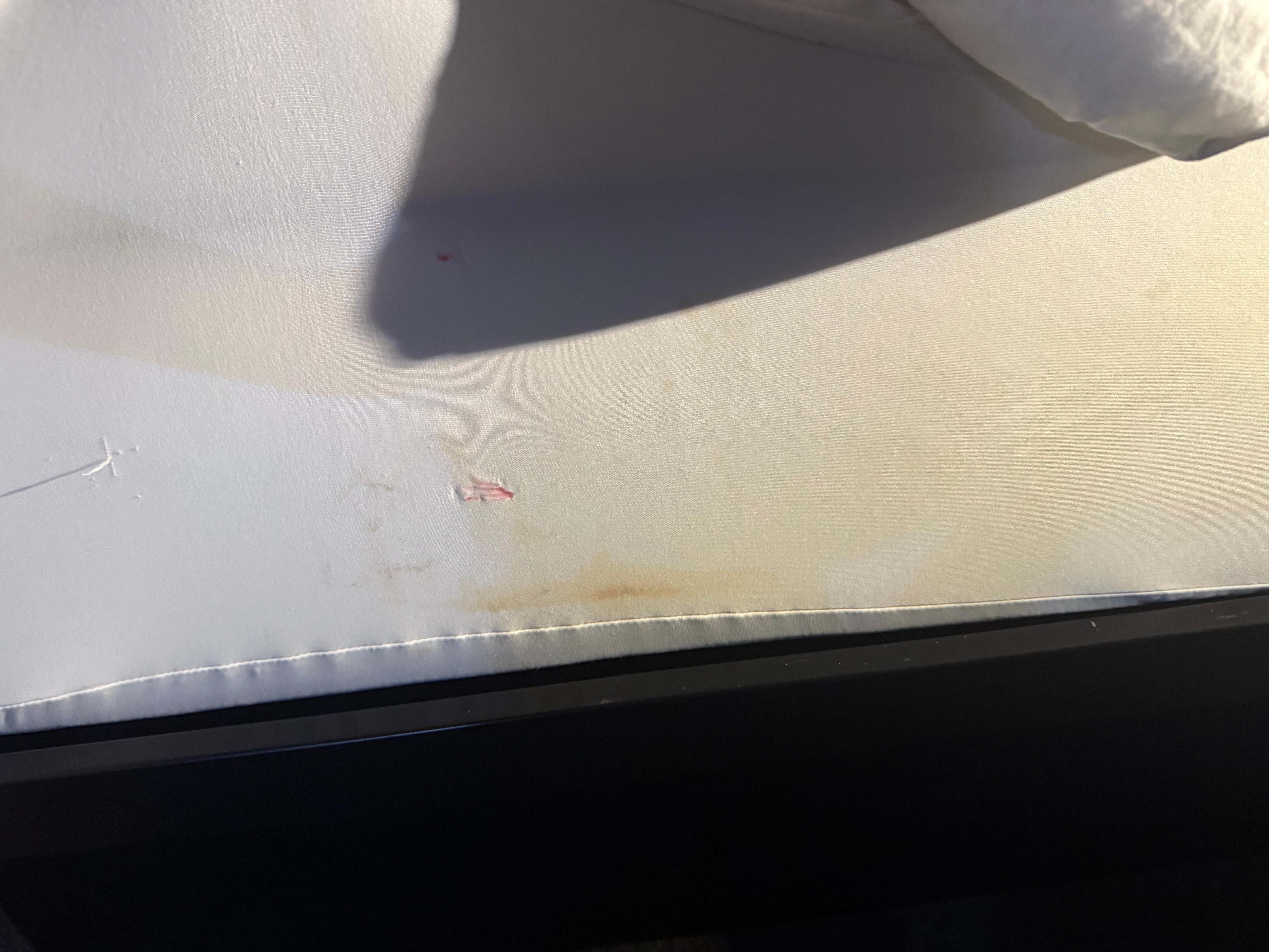 The bed cover the day I checked in 