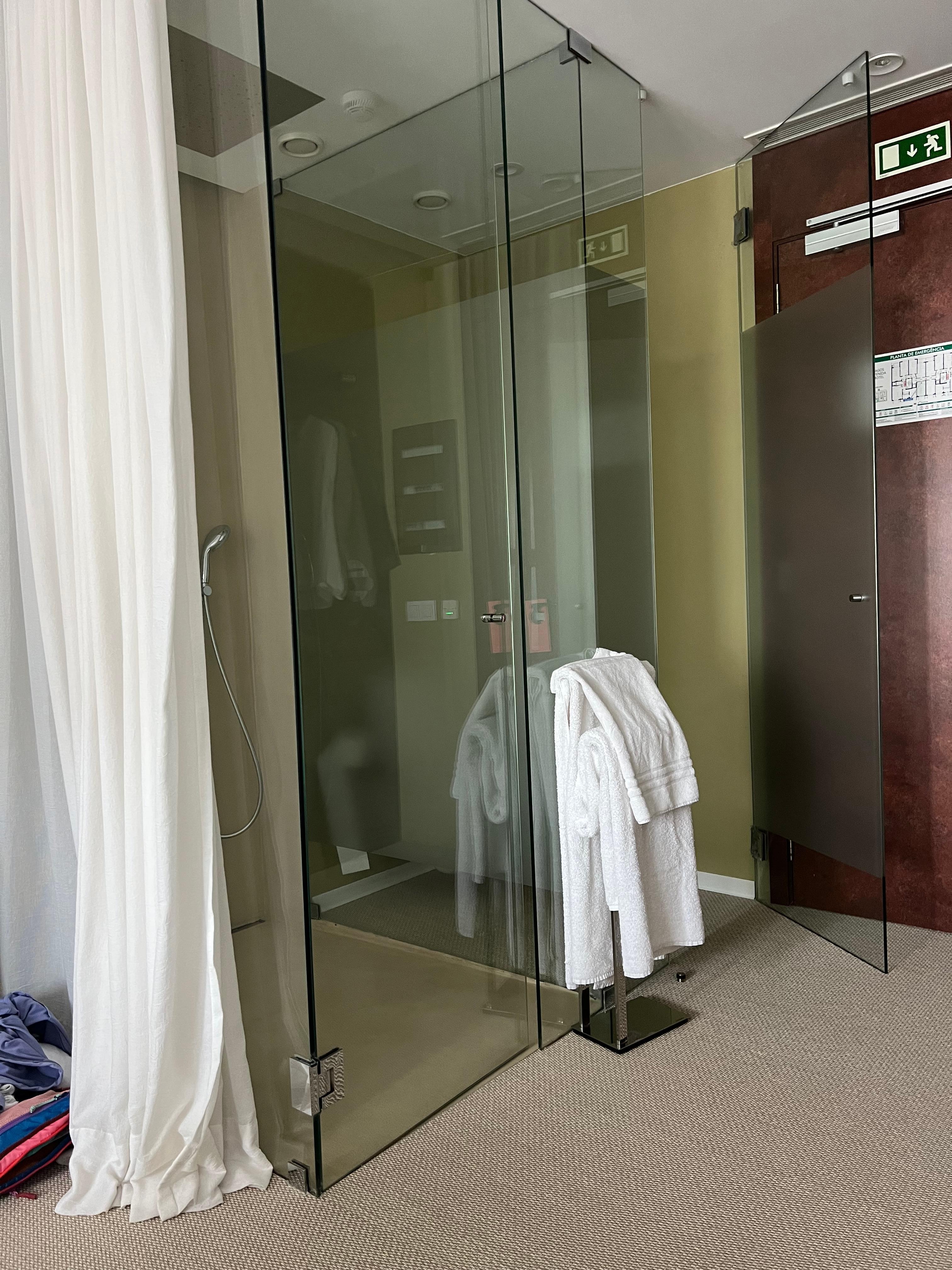 Bathroom and shower in room