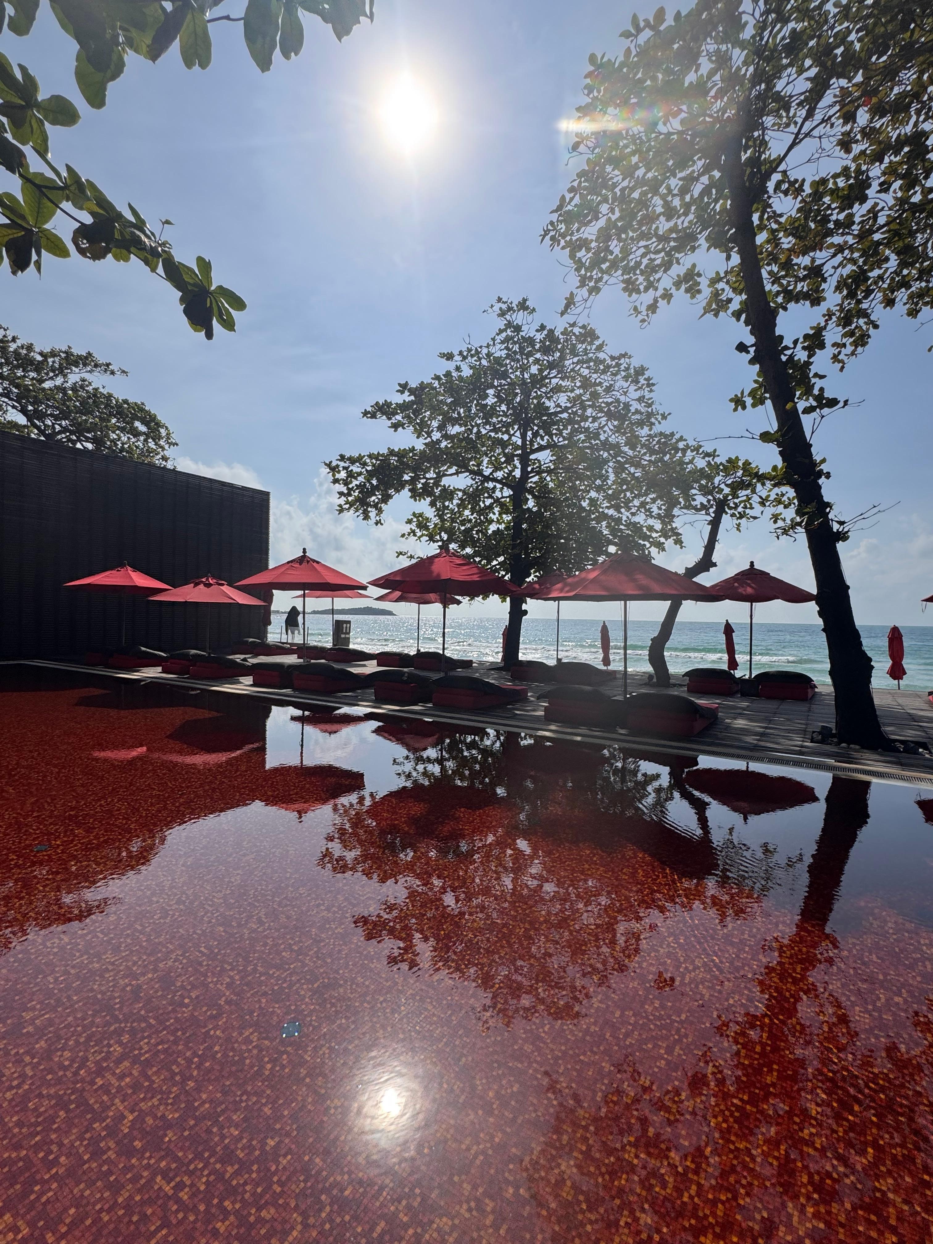 The unique red swimming pool 