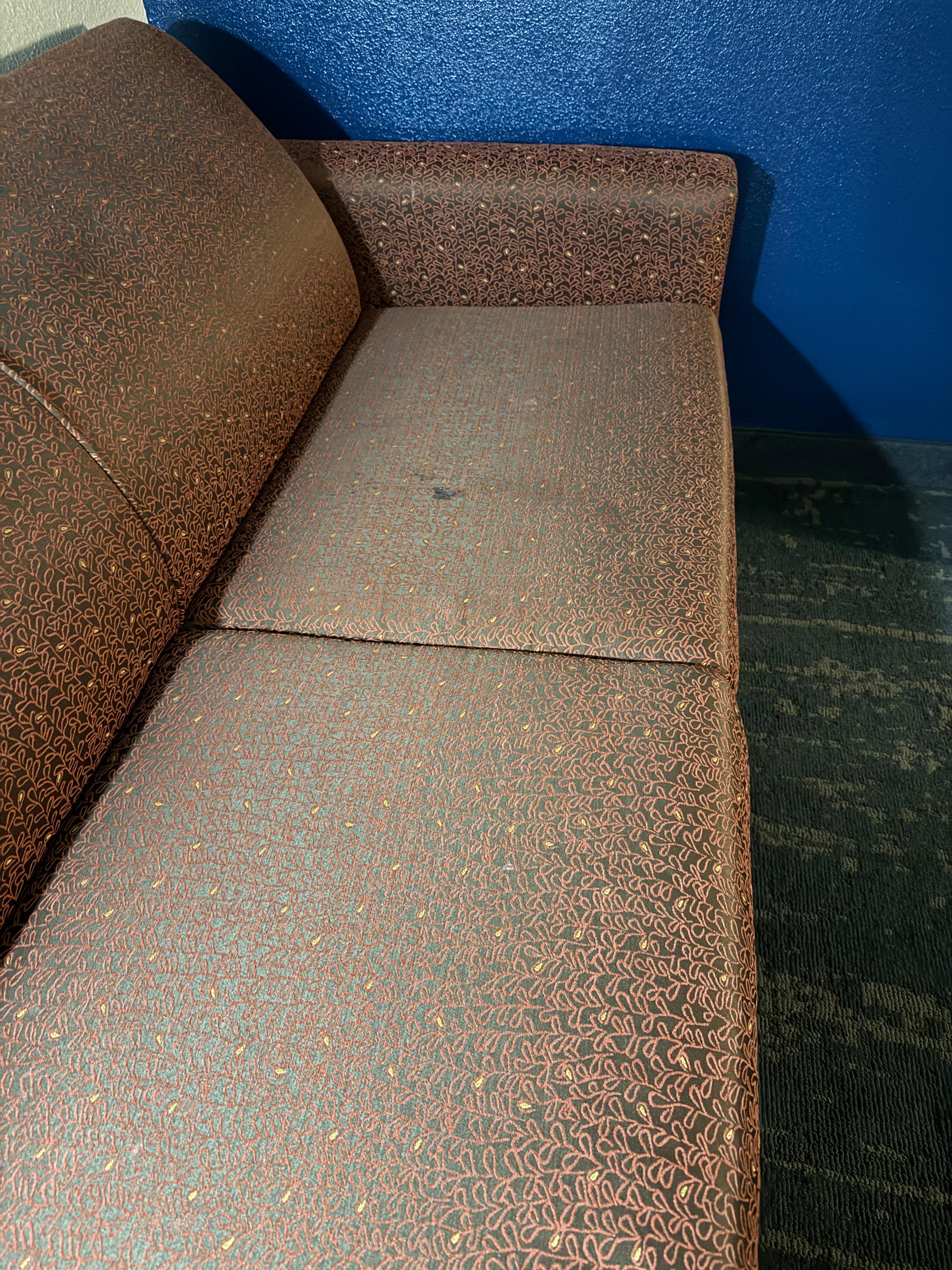 Filthy pullout sofa with stains. Not touching. 