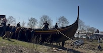 Launcing the viking boat Stallion of Glendalough, in Roskilde, 30km
