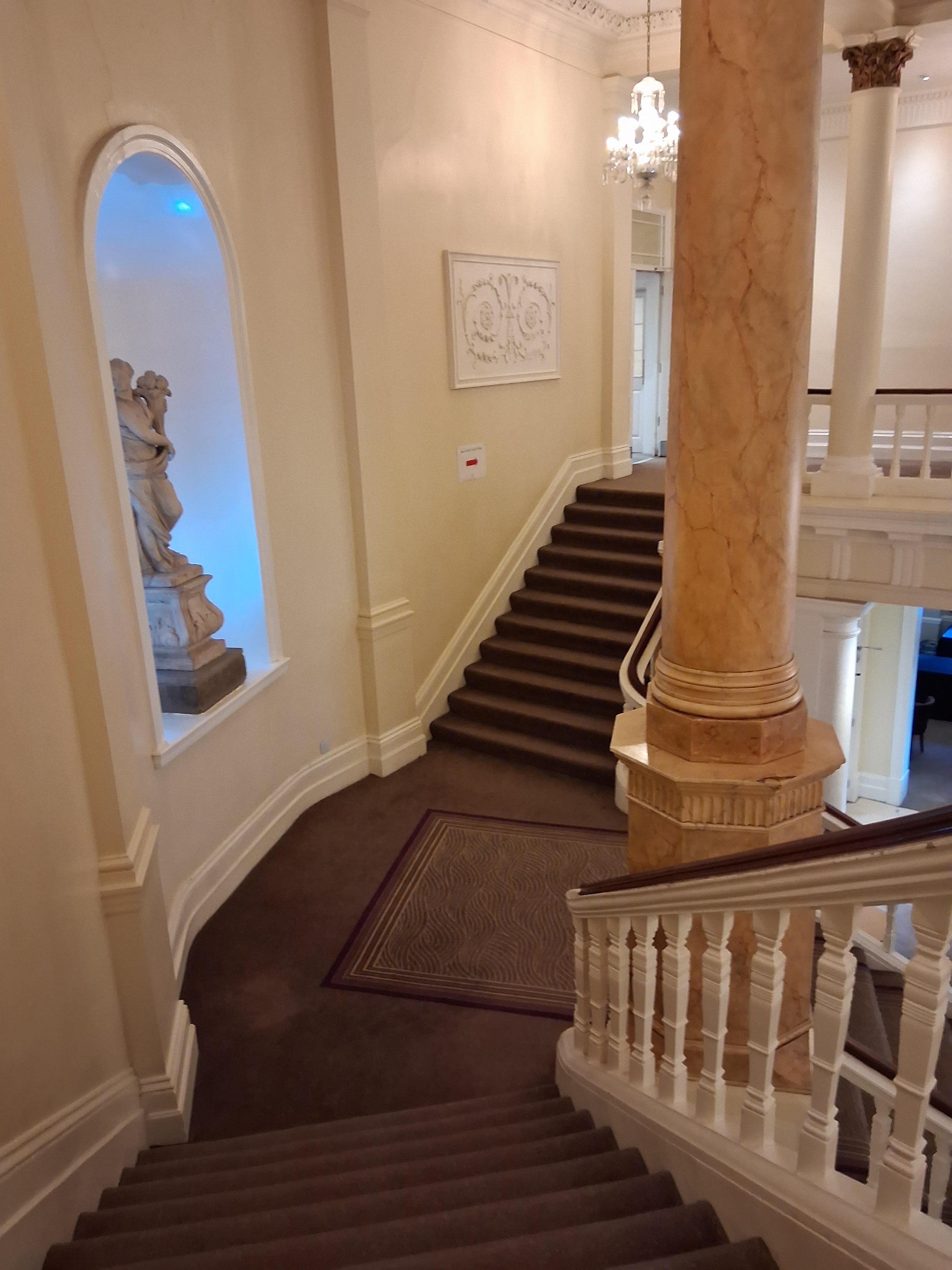 The Angel Hotel grand staircase. 