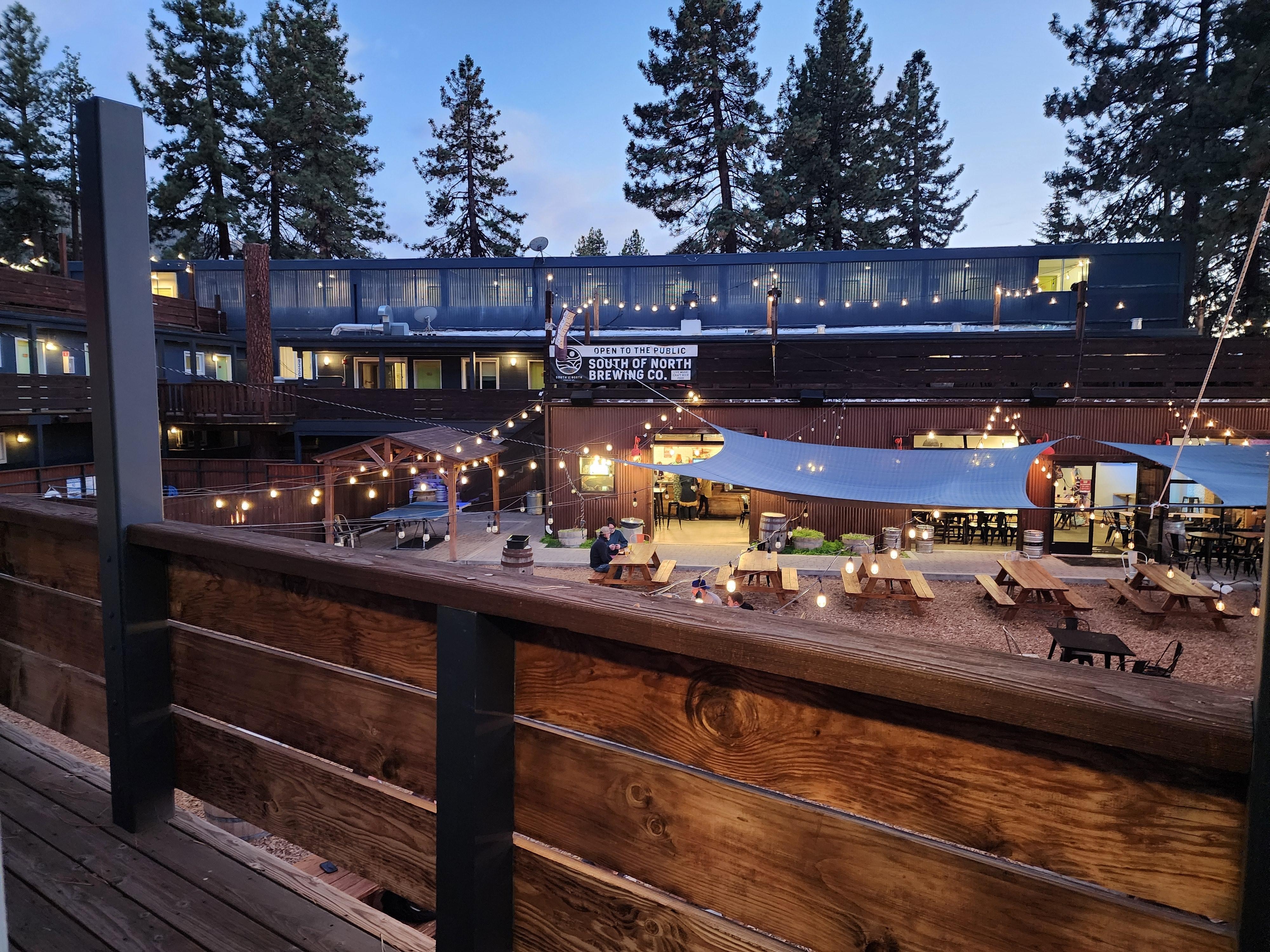 Pub and picnic area across from room