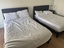 Beds previously slept in and bed sheets not changed