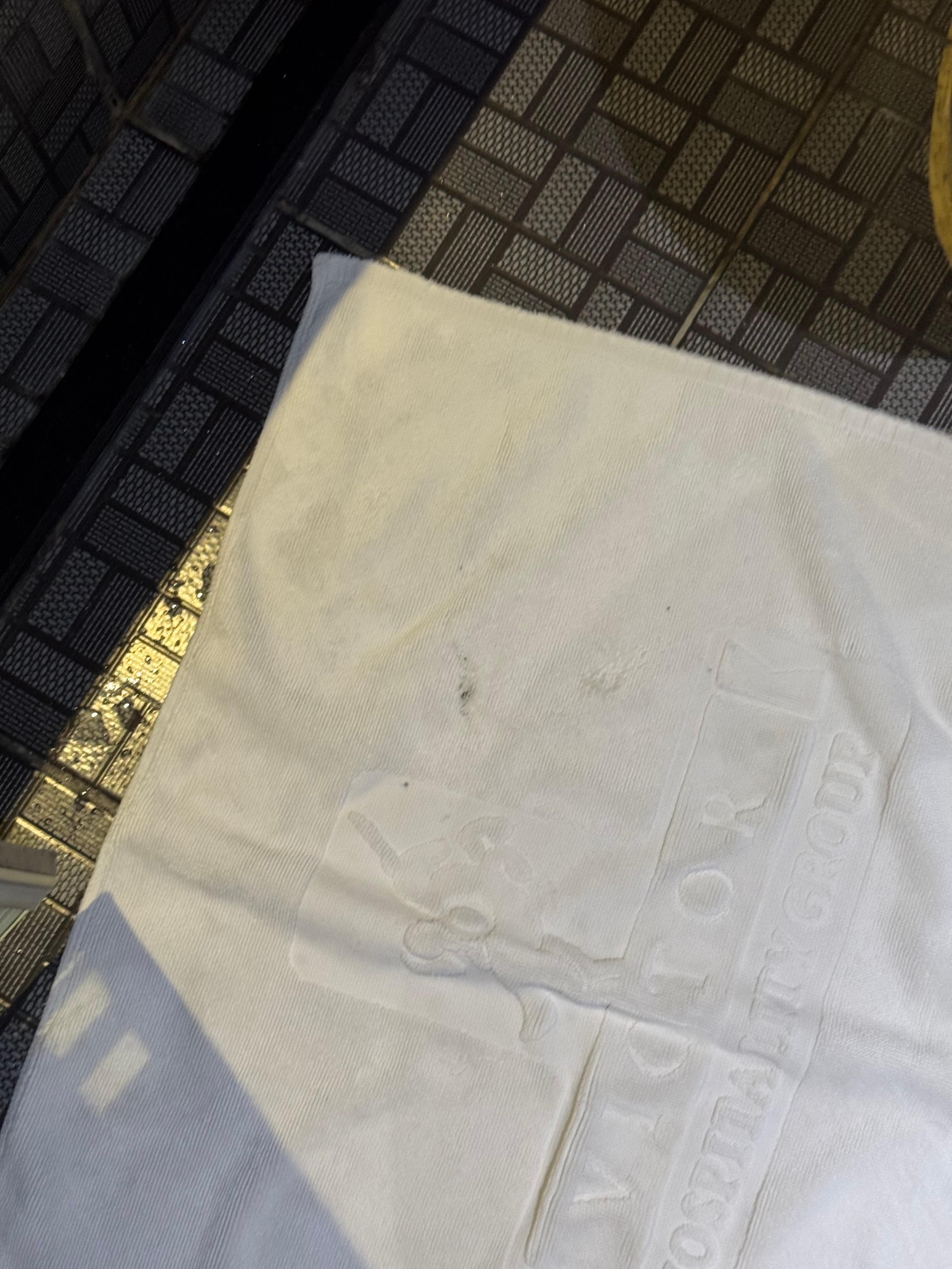 Dirty stained towels