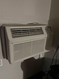 This unit is air and heat and it’s very loud every time the heat kicks on kept us up all night