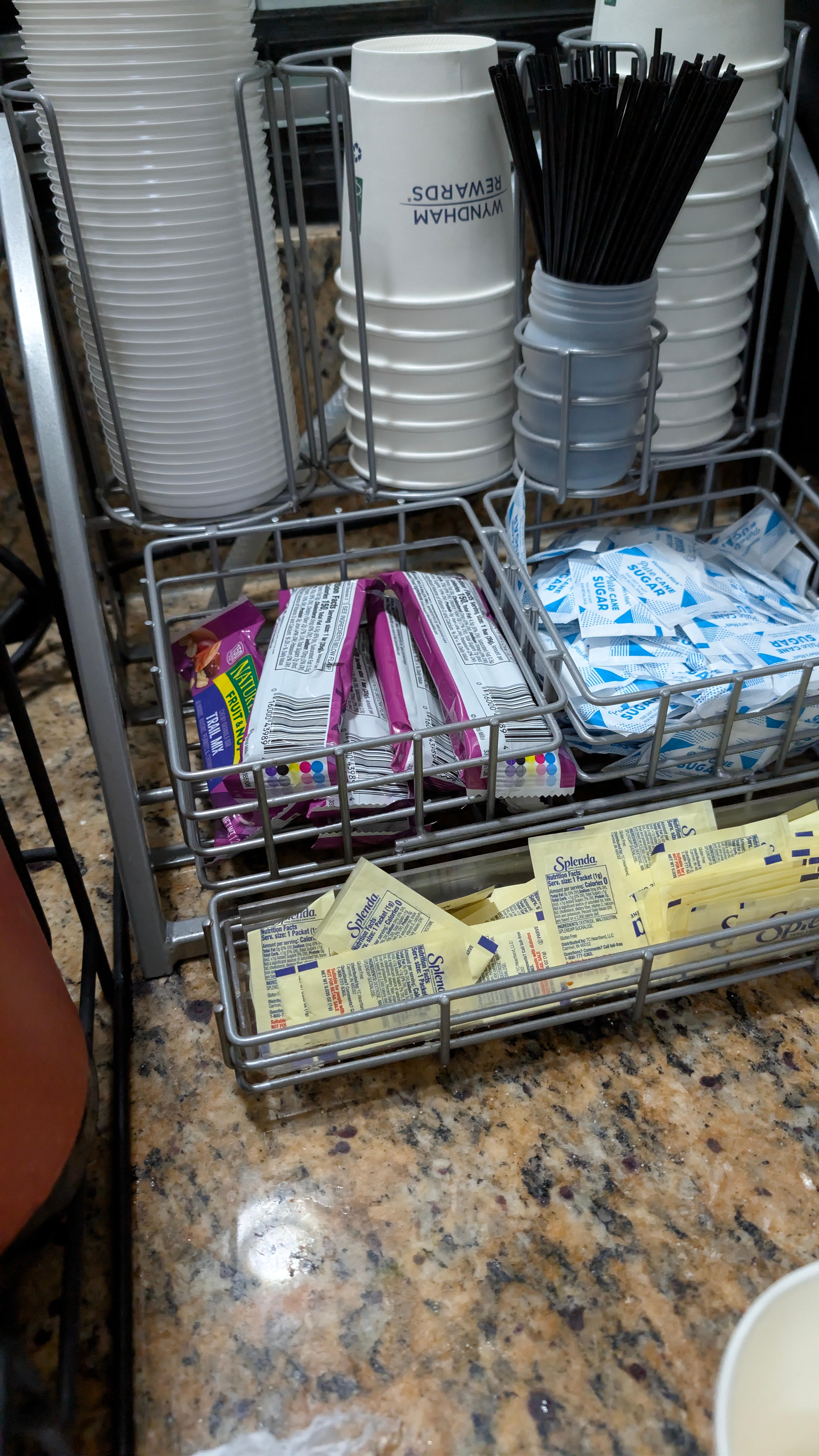 This is the “breakfast “ they’re telling us about on the hotels app. Not acceptable. Deceiving. At least just say snacks available.