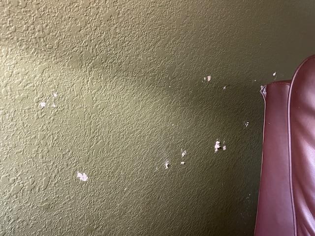 Wall with chipped and peeling paint