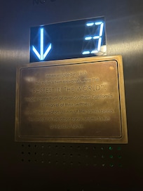 Plaque in the elevator