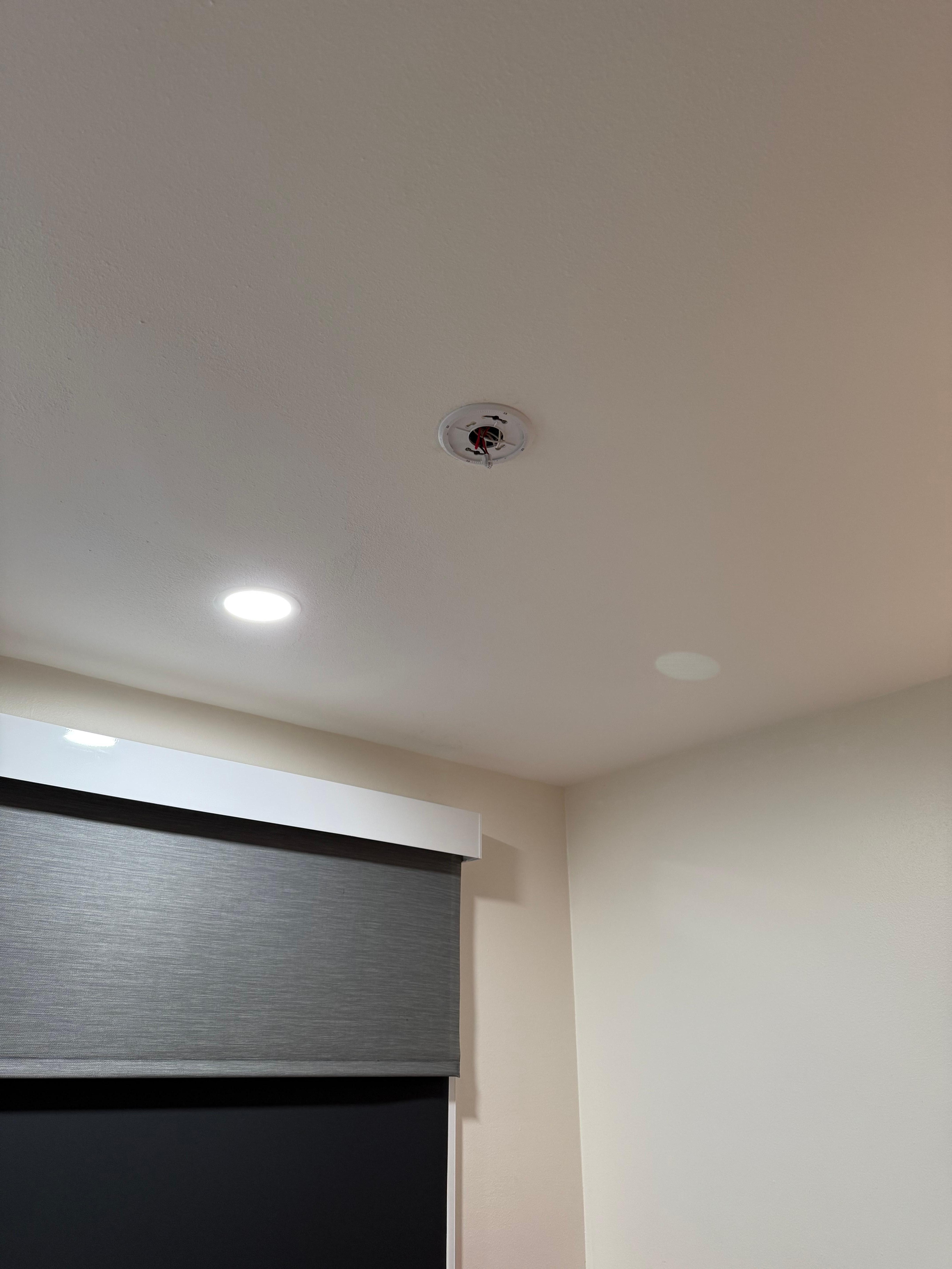 Smoke detector removed from ceiling. 