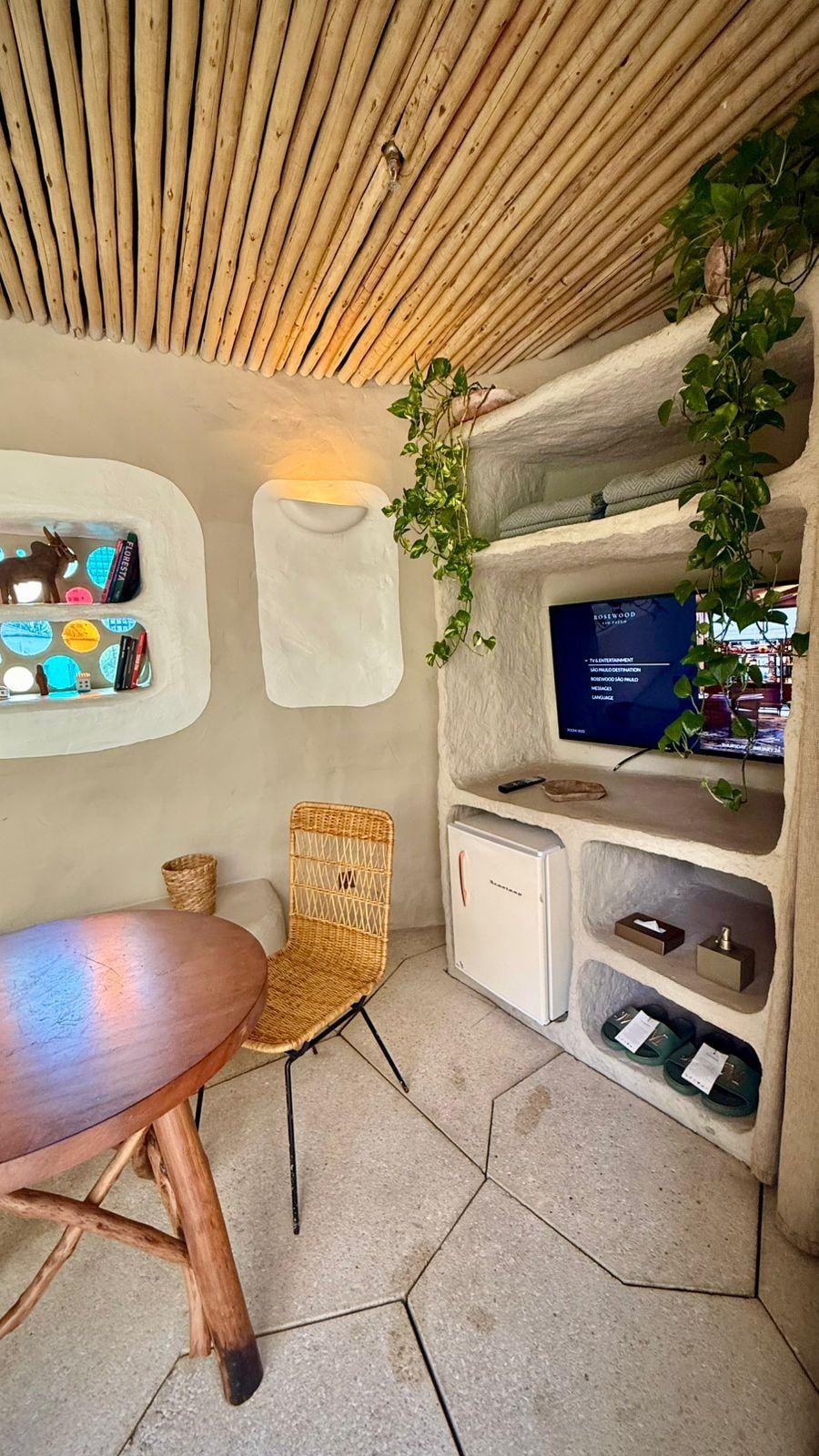 Cabanas de apoio na área a piscina