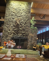 Lounge with fireplace