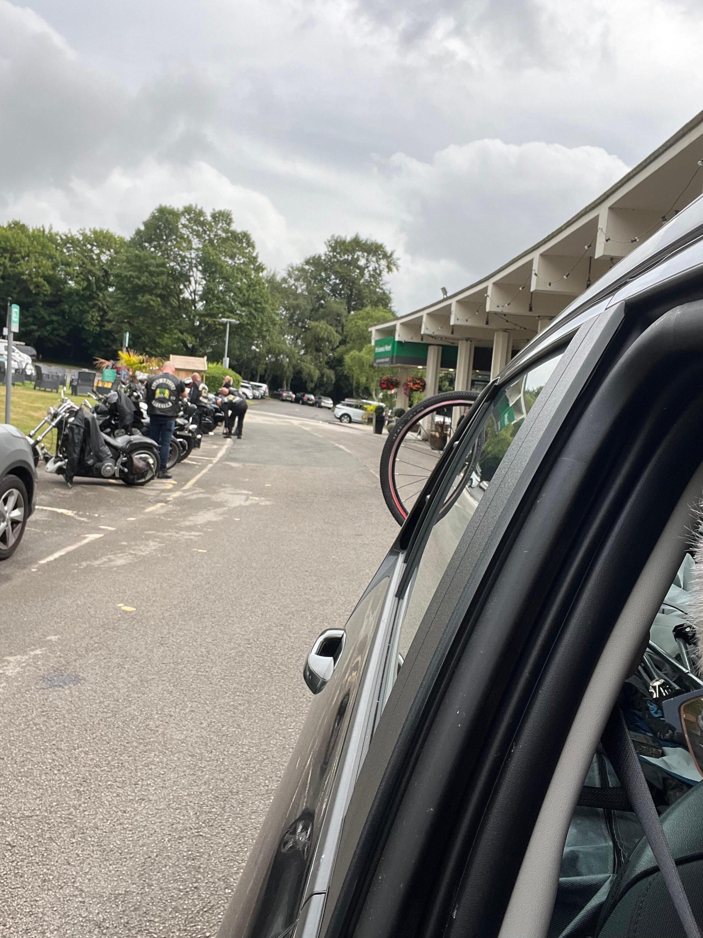 Bikers in disabled bays