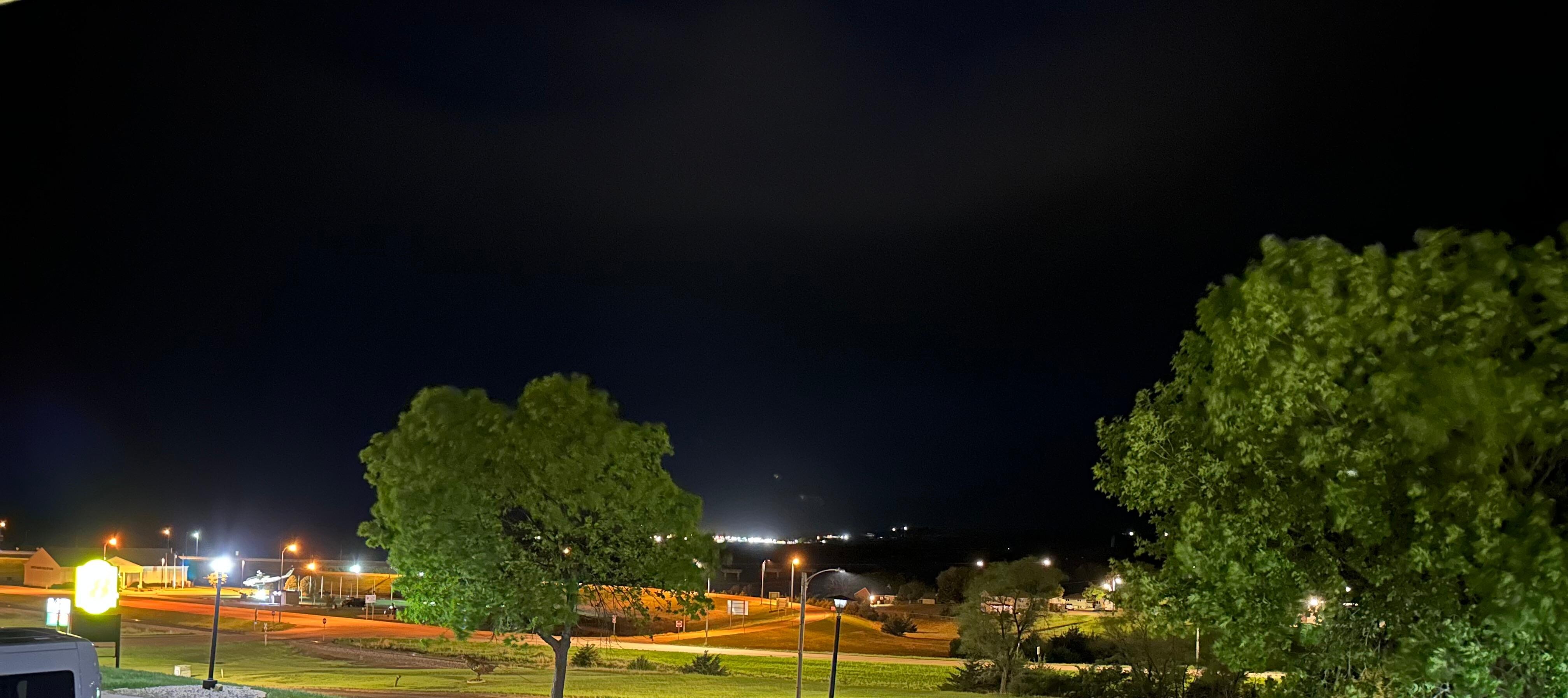 Night view from room window