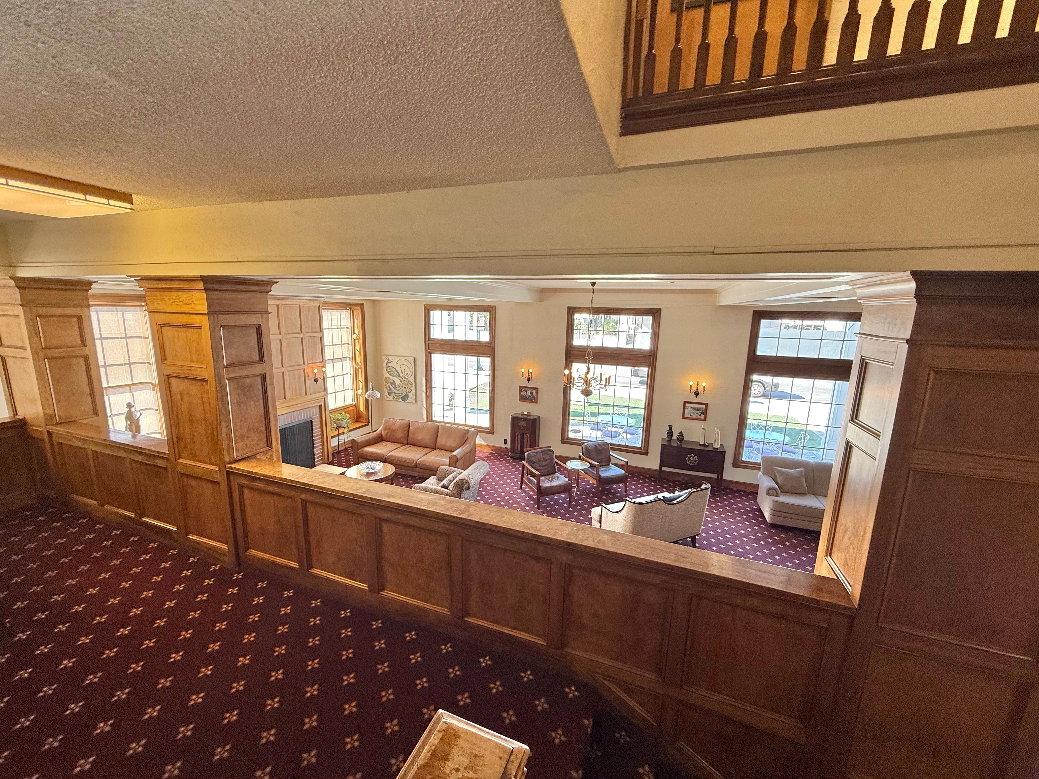 Beautiful oak finishes and historic reception area.