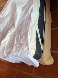 Bedsheets that don’t fit or cover the edge of the bed.