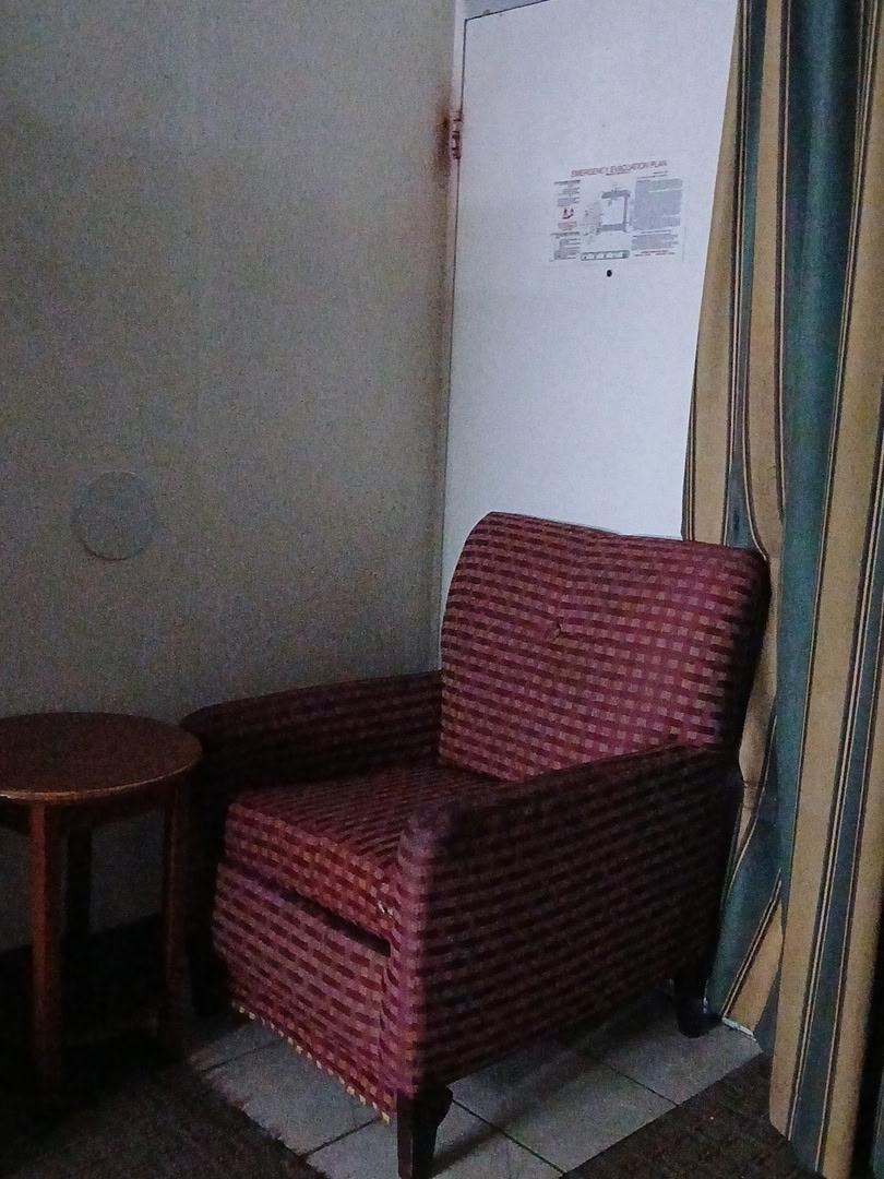 Had tried putting the chair in front of door to try to feel more secure before we decided to just leave! 