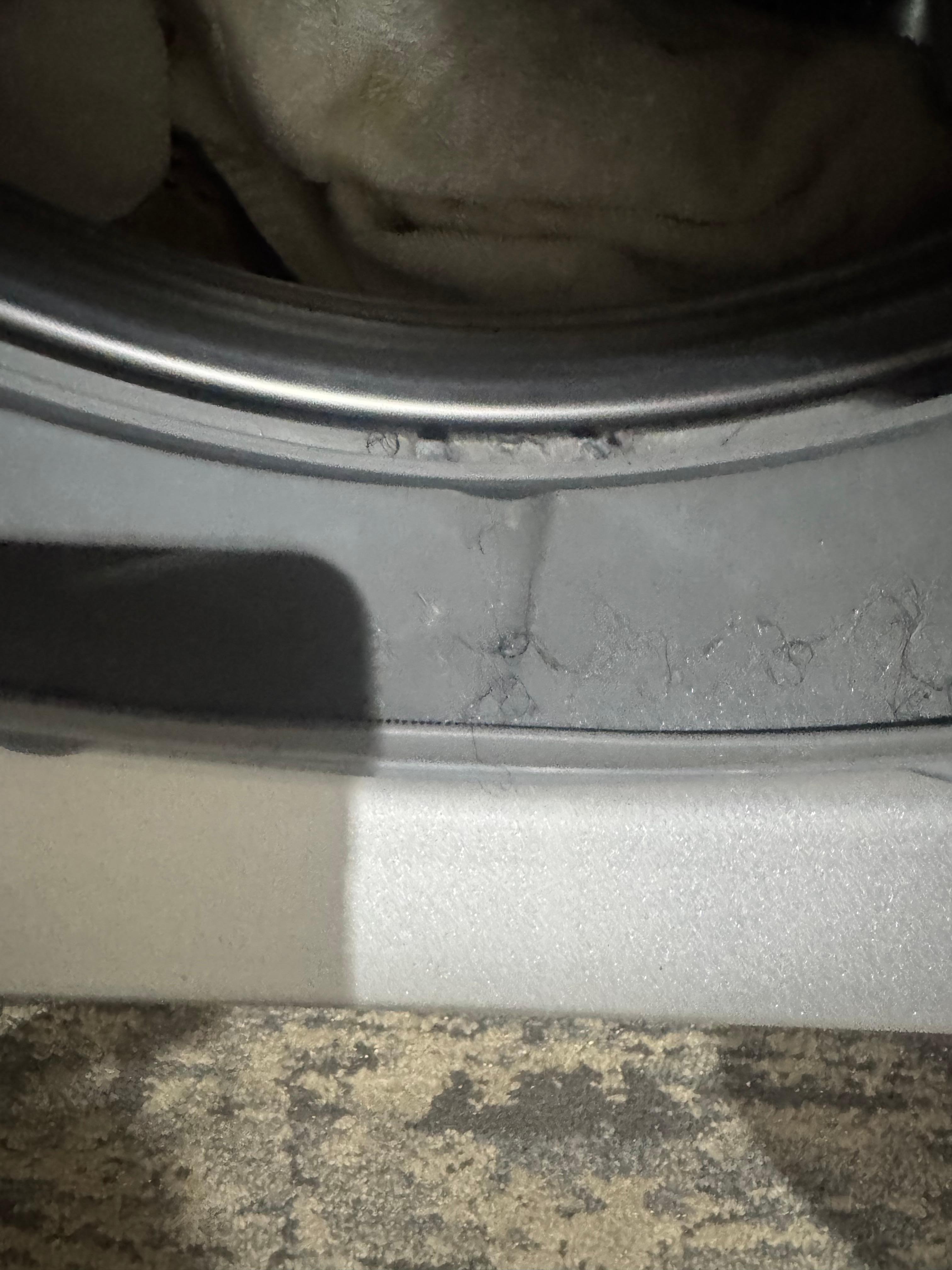 Hair in door seal on washer/dryer