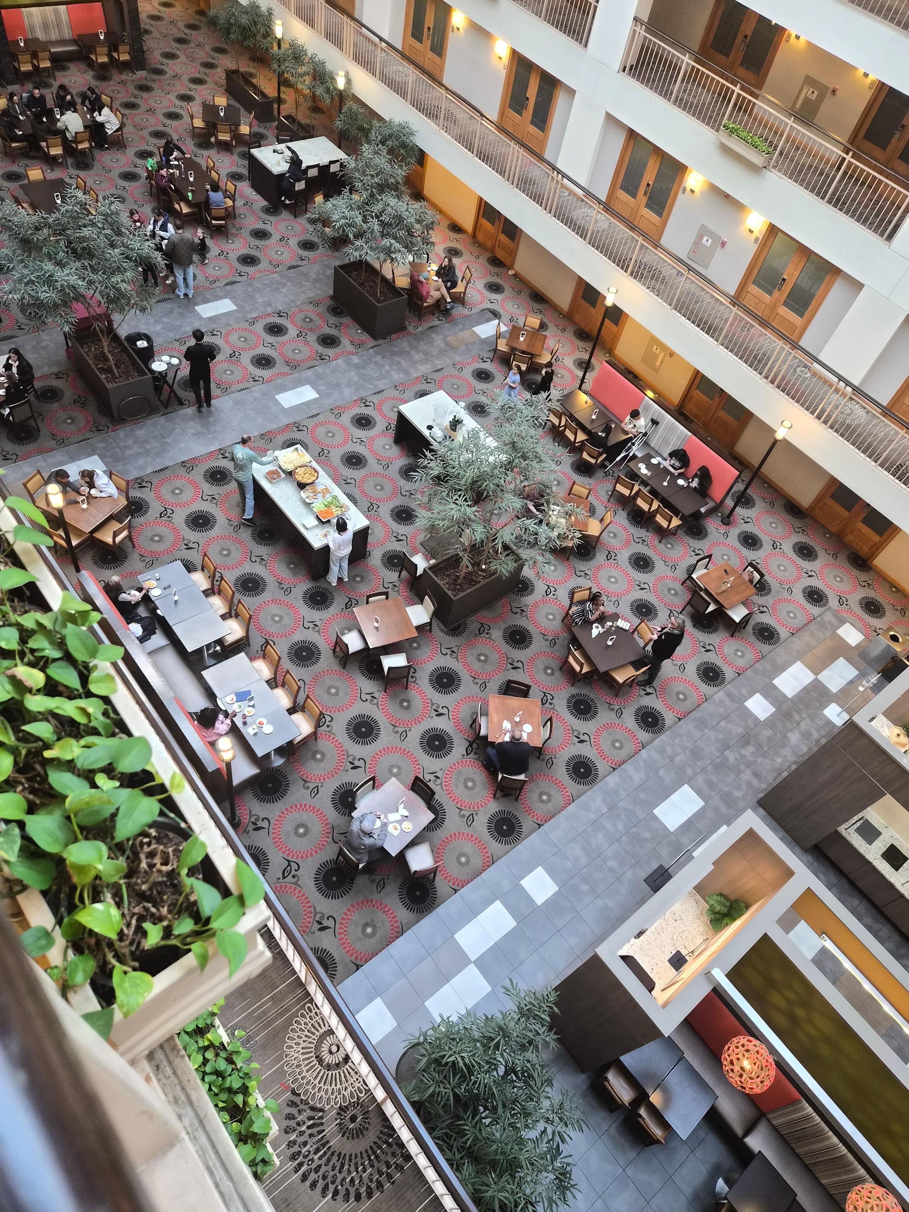 Aerial view of atrium