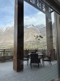 Breakfast table view.