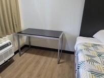 No chair for the desk. Asked for it. Staff said they don't have any because they break.