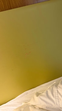 Scratched up headboard