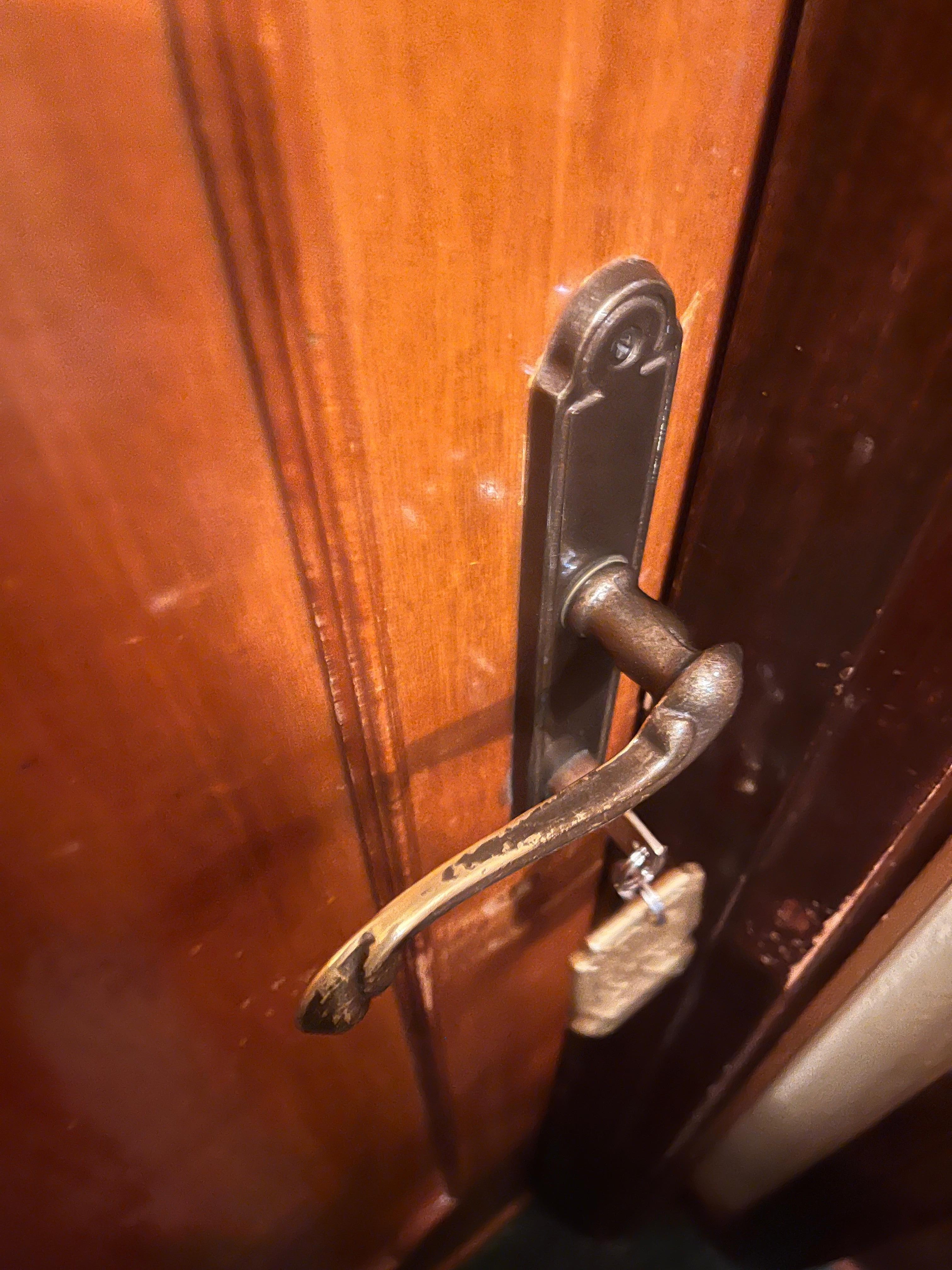 Old school key, and leave the key when you go out