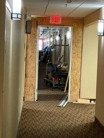 Renovations on the same floor. Very loud. Started very early in the morning. 8:00 am. Power saws, etc.