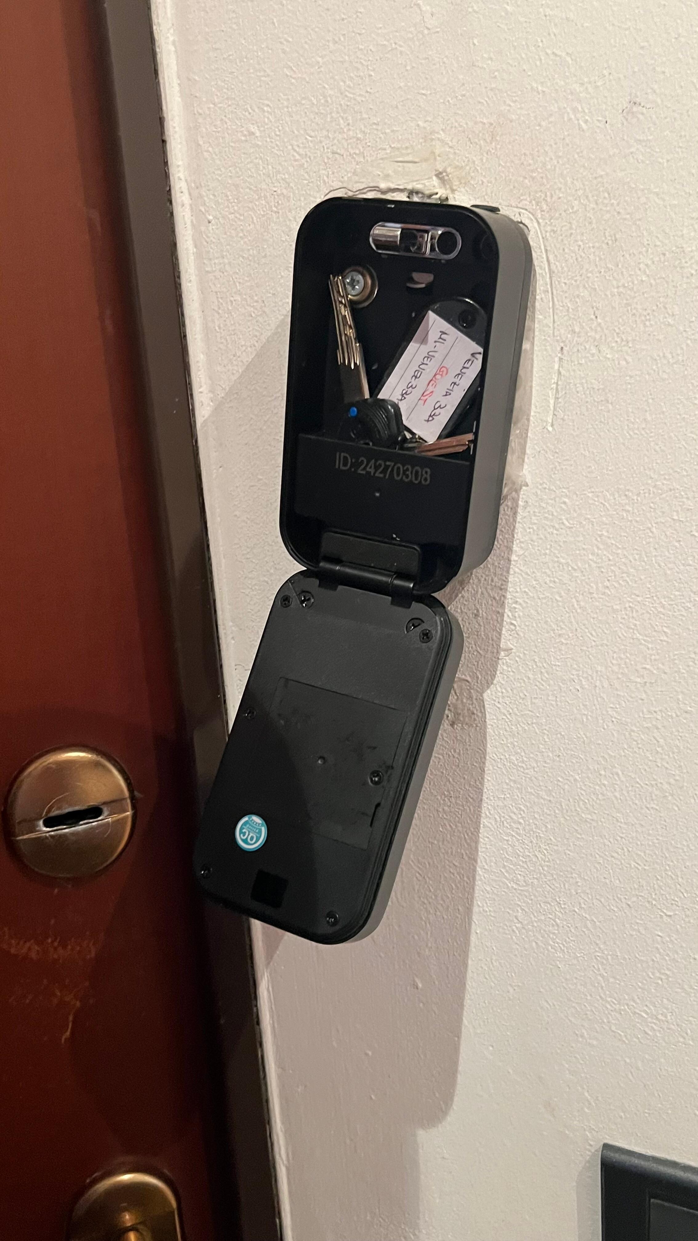 Lockbox hanging outside 