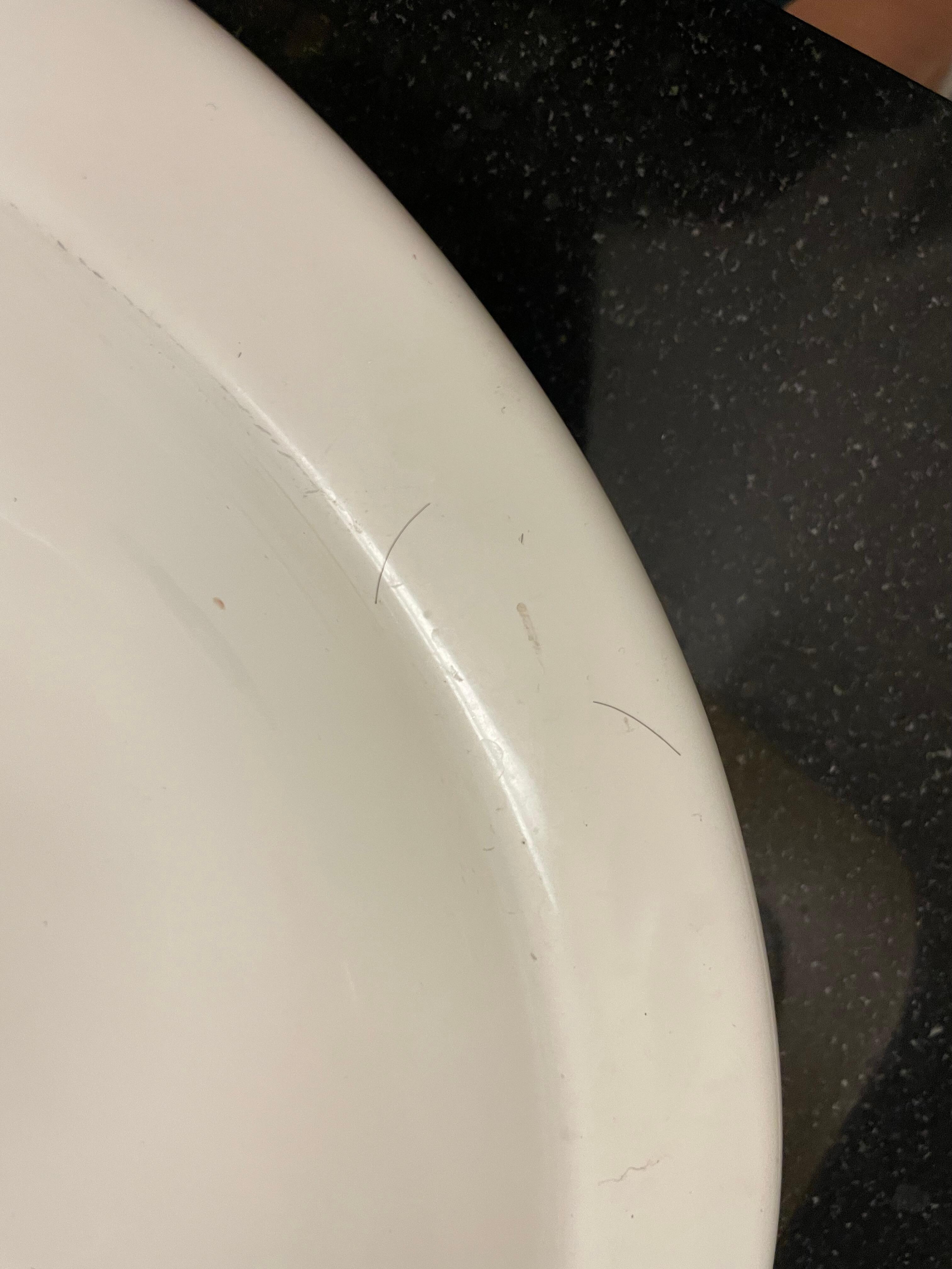Hair on sink