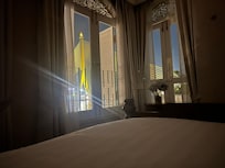 Photo taken from the bed. Nice view to the beautiful Rama VIII bridge, where also most of the river cruises turn.