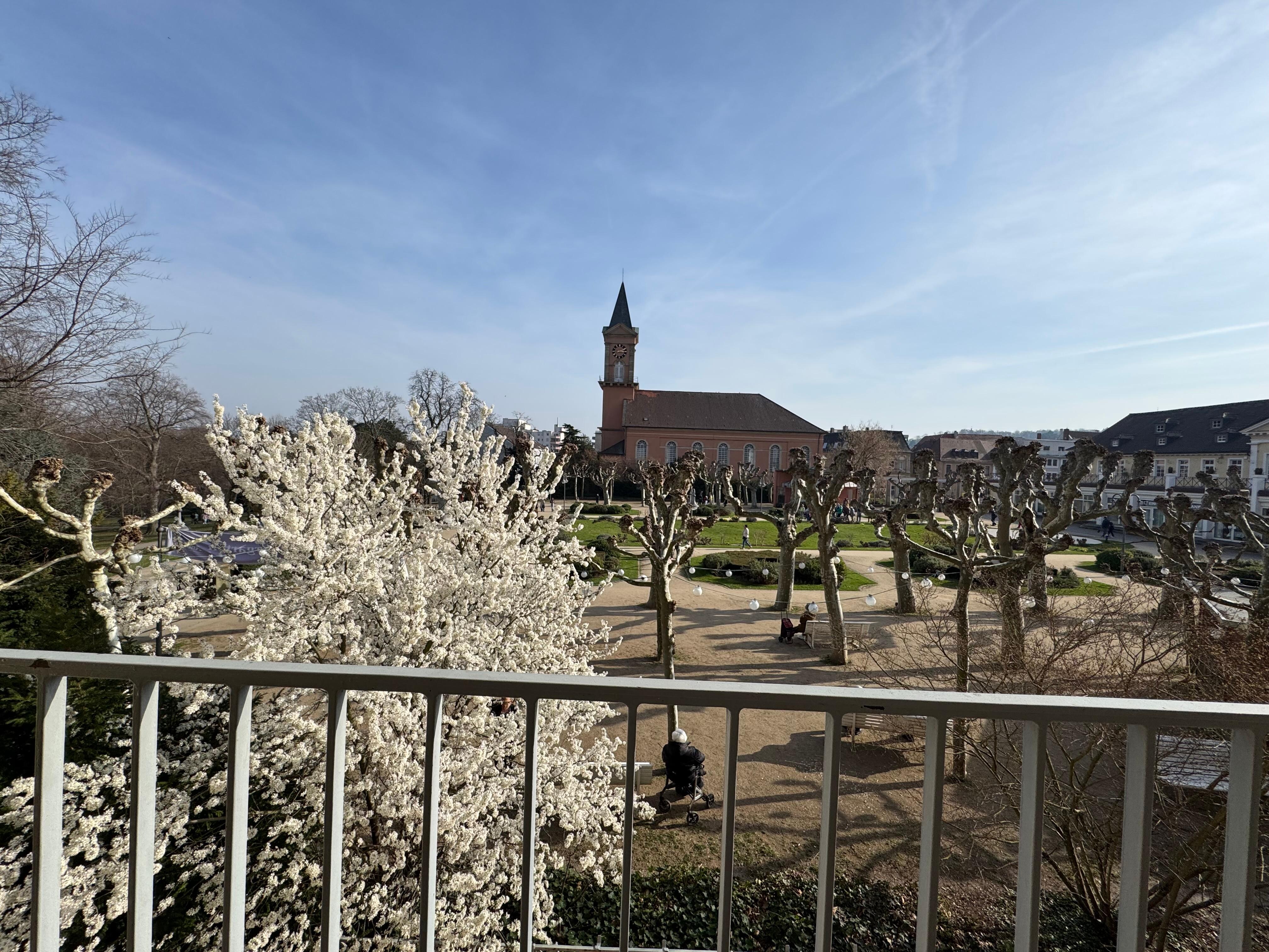 Aussicht vom Balkon auf den Park