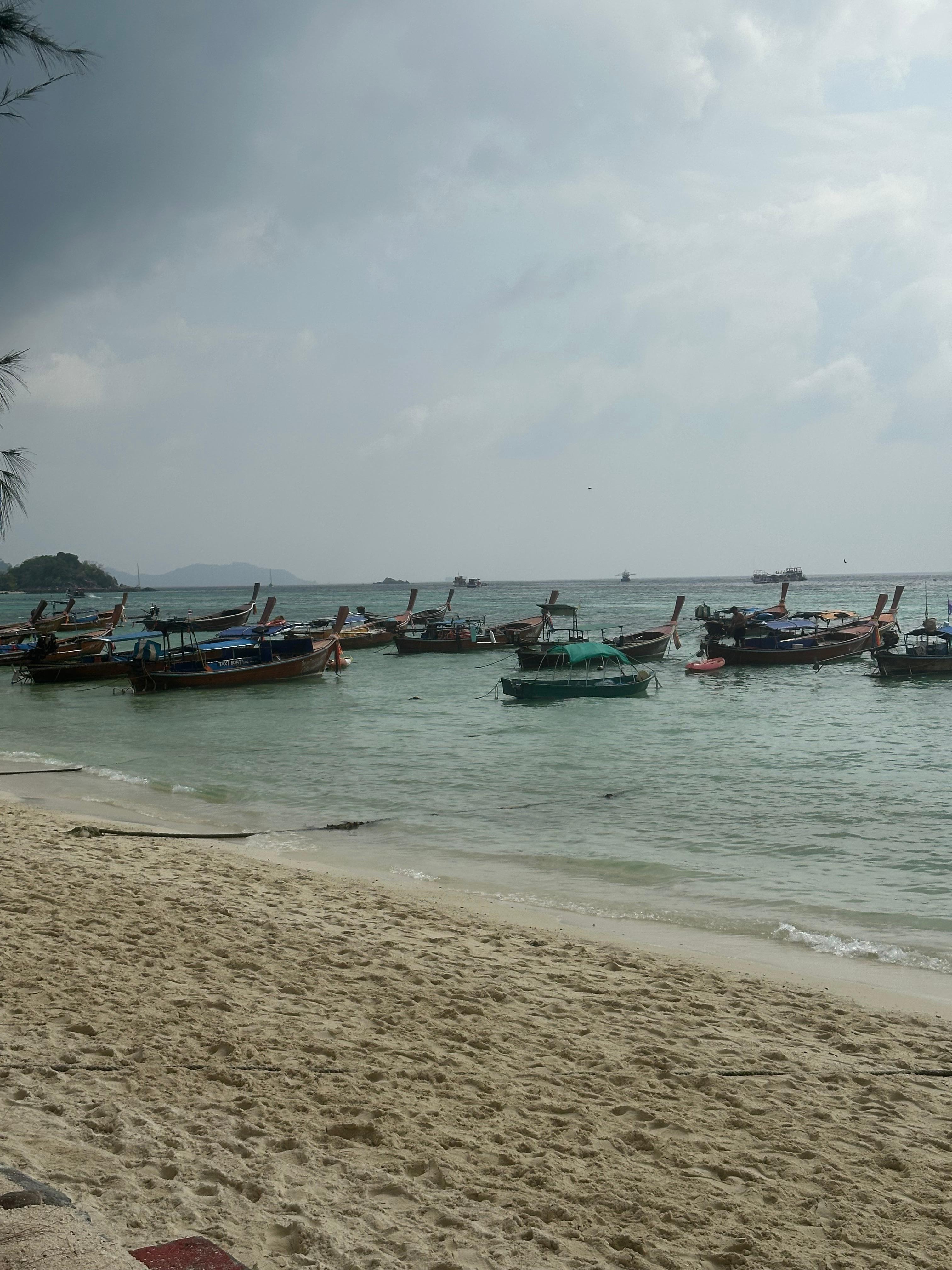 Literally to  the left up to 50 boats moored - very noisy 