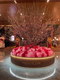 Hotel reception getting ready for Lunar New Year celebrations