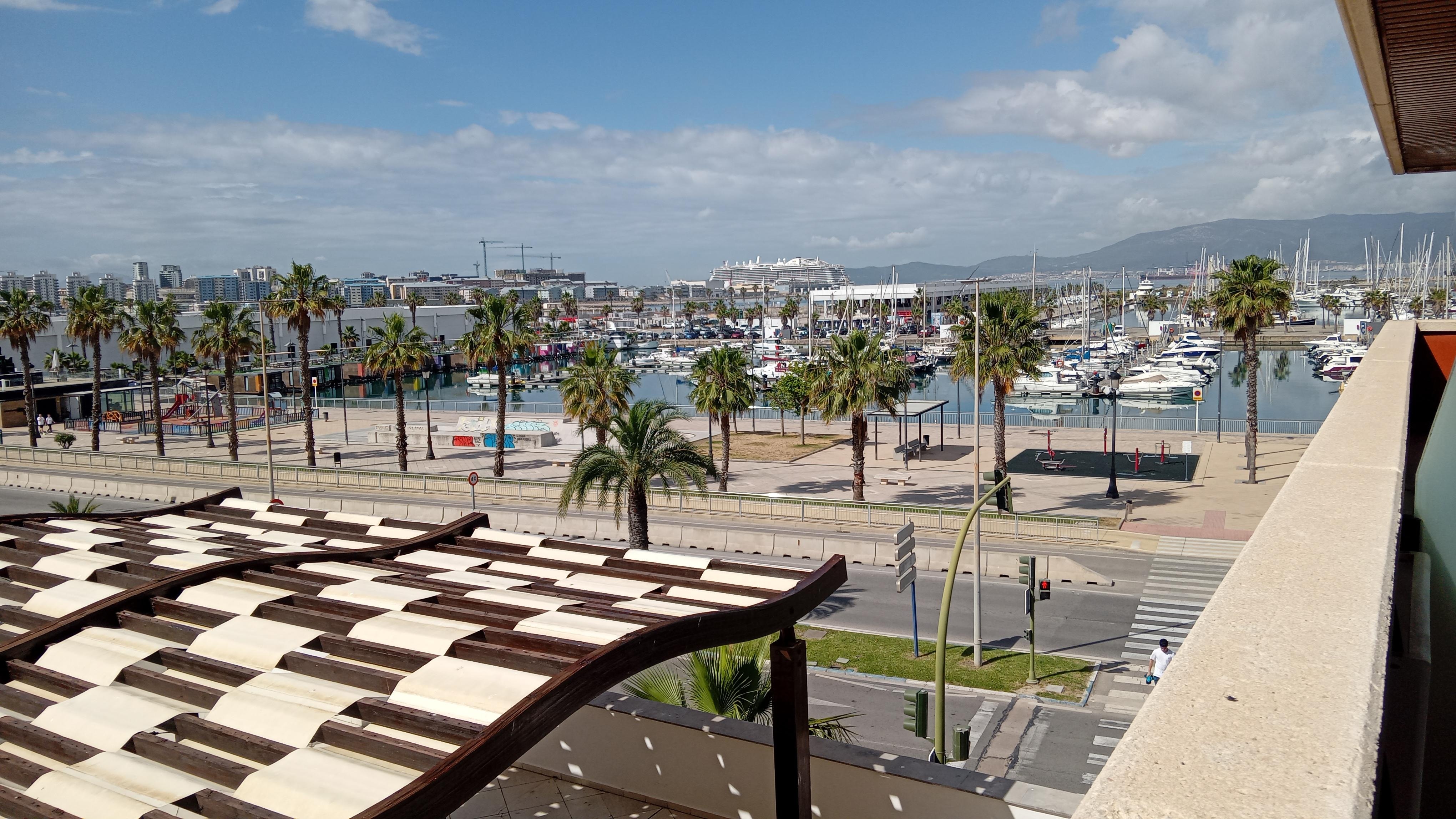 View from balcony across marina. 