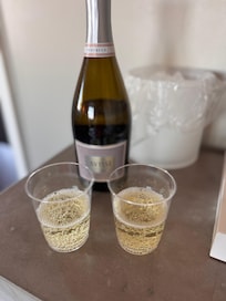 They had wine available for purchase at the front desk when we checked in.