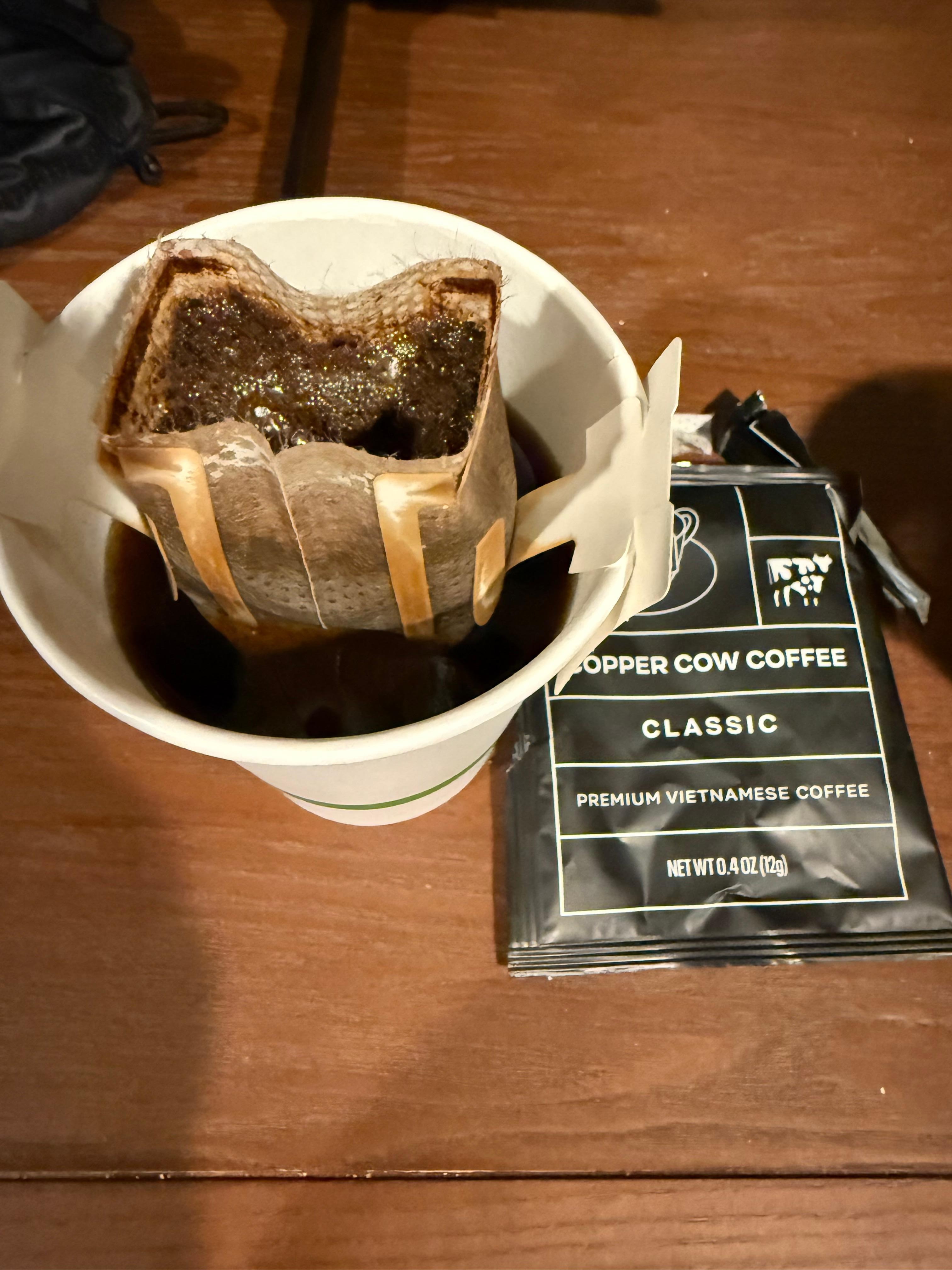 Vietnamese pour over available in room