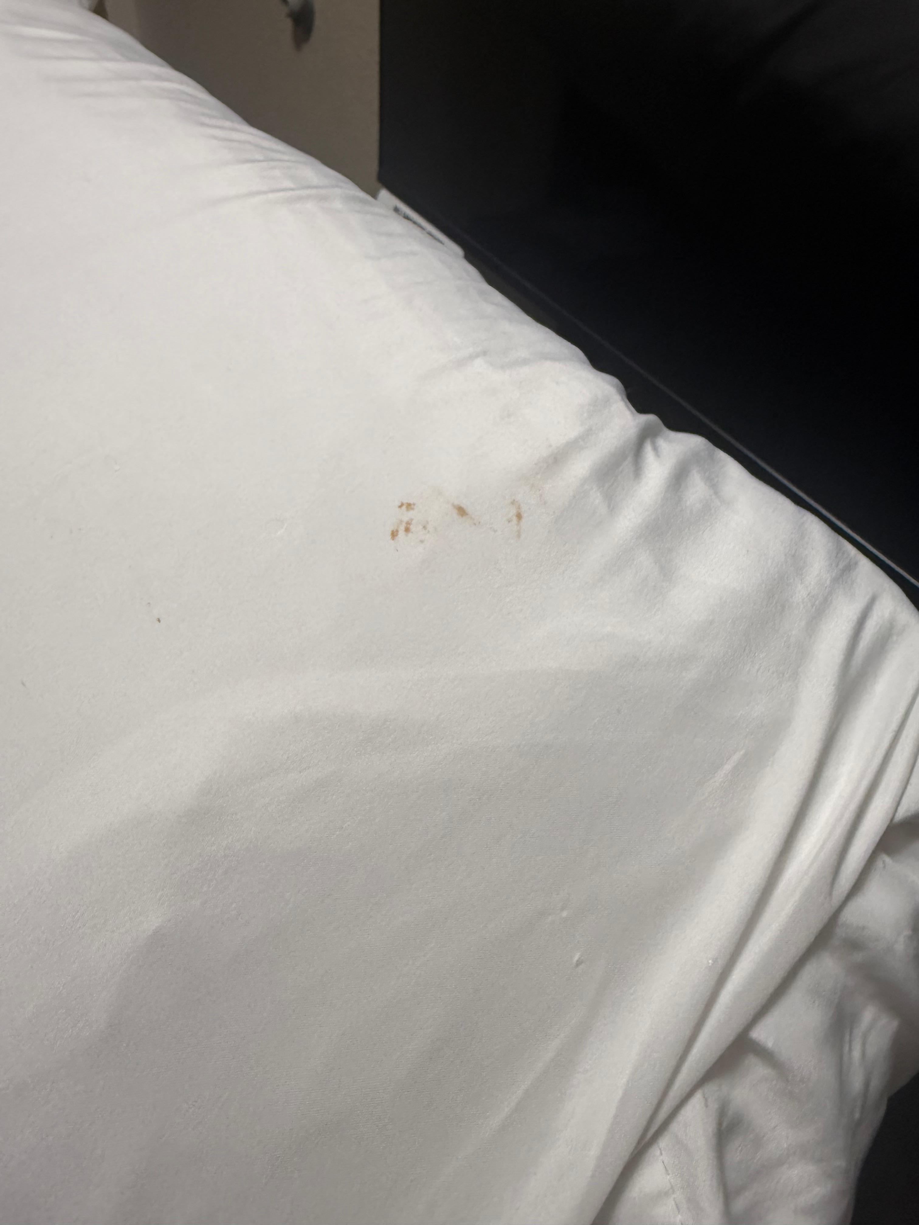 Blood stain on pillows