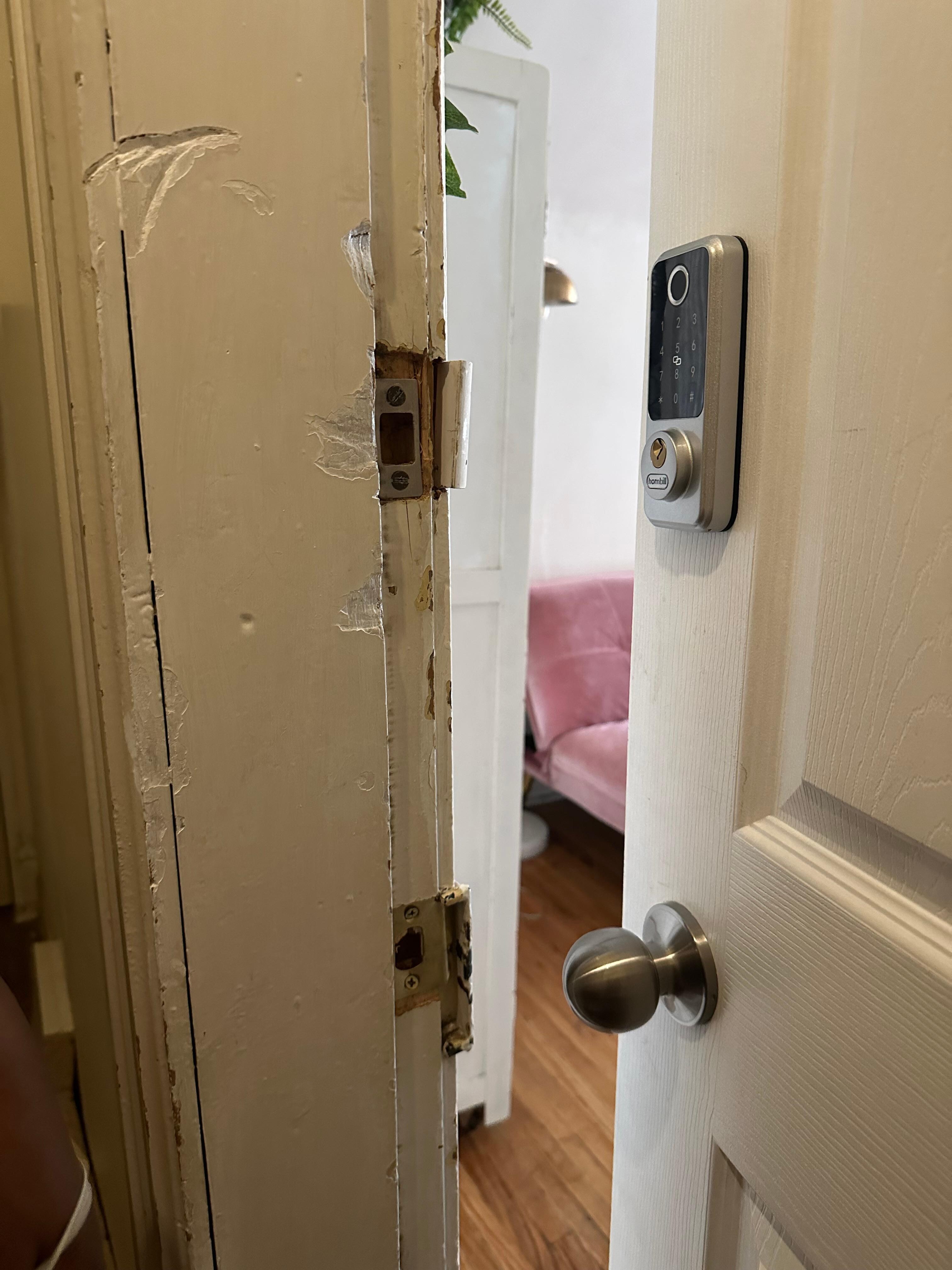 Lock on our door (barely closed)