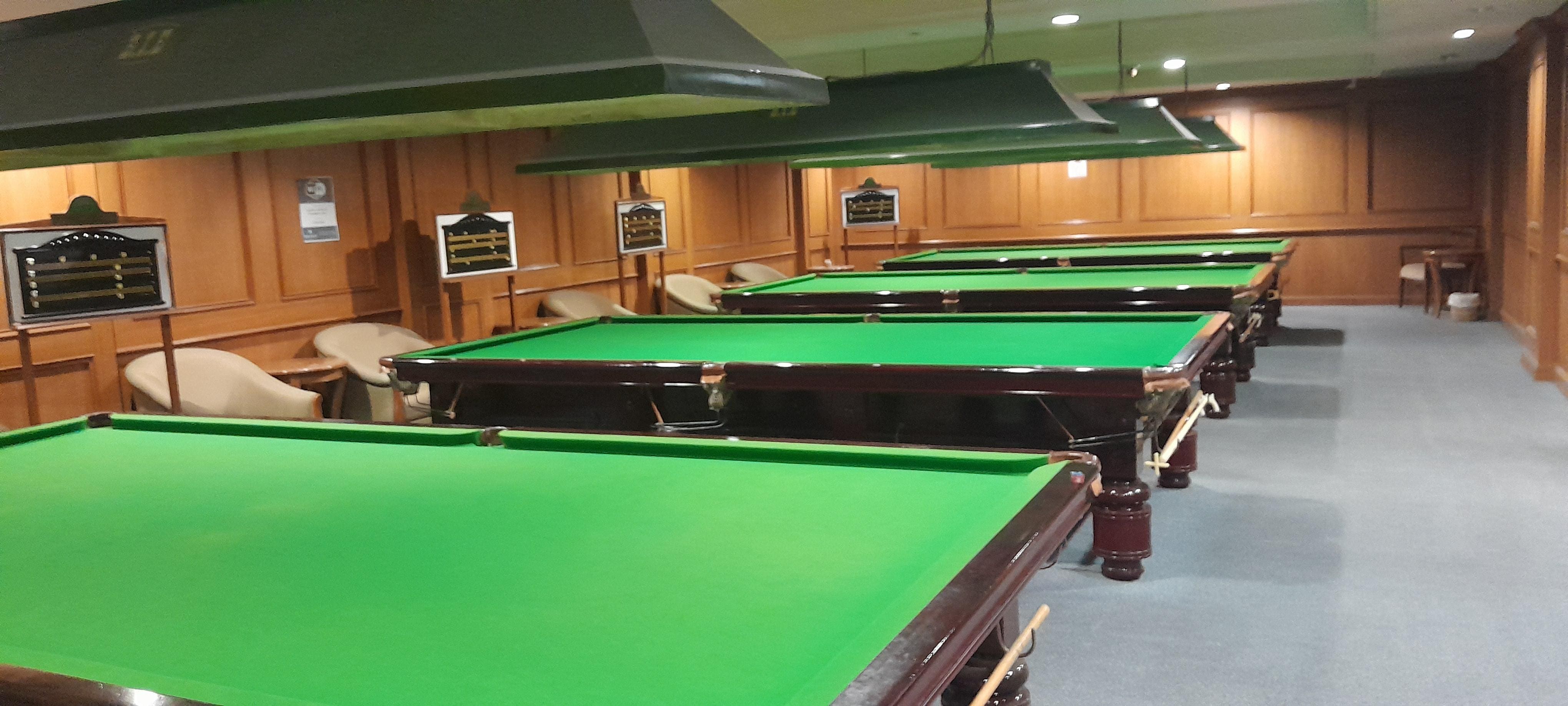 Full size tables in the Snooker room