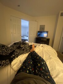 Relaxing in my comfy room